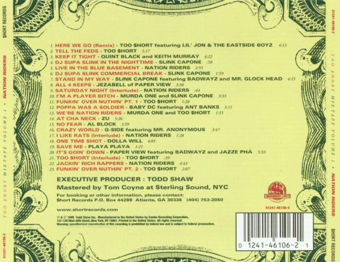 Too Short Presents Mixtape Volume 1 - Nation Riders by Too Short (CD ...